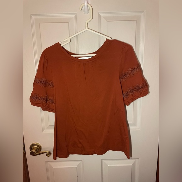 Chelsea & Theodore | Tops | Chelsea Theodore Burnt Orange Top | Poshmark